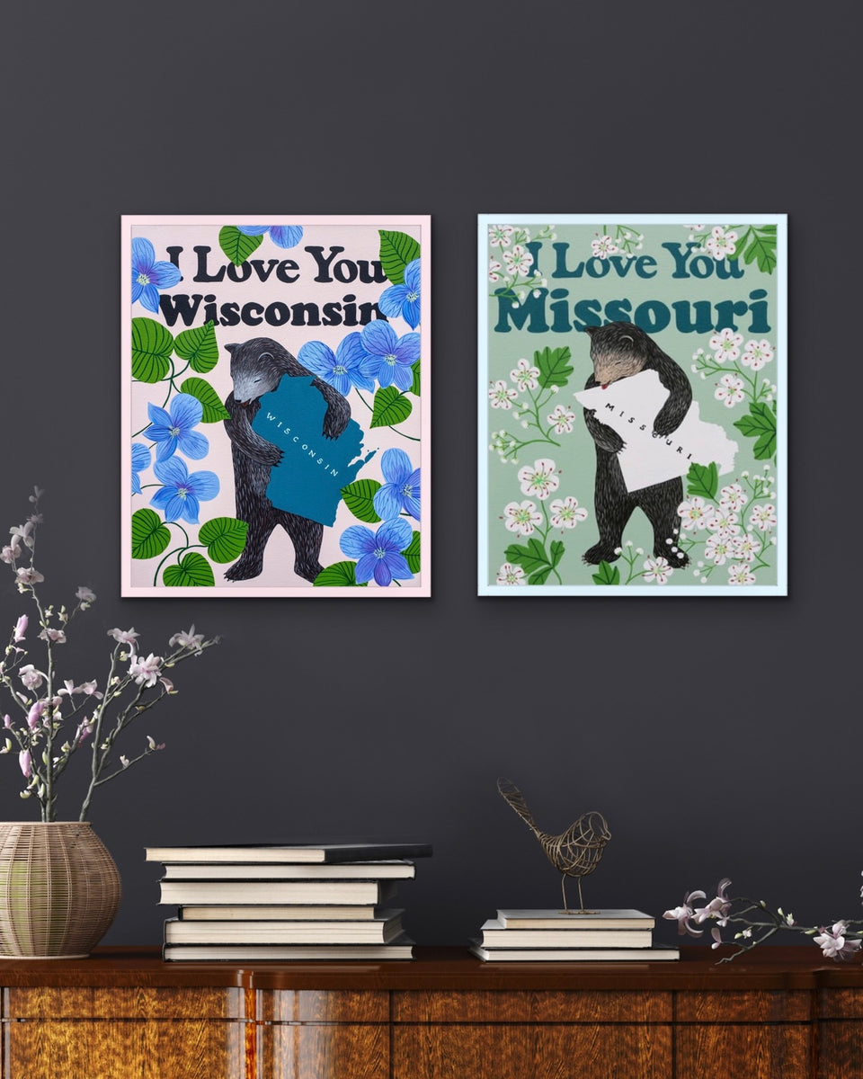 "I Love You Wisconsin" Print — Affordable Art – 3 Fish Studios