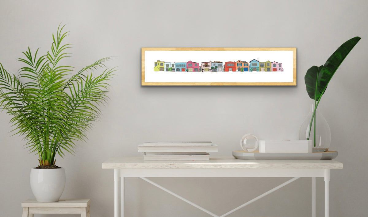 "Sunset Houses" Print - Affordable Art – 3 Fish Studios